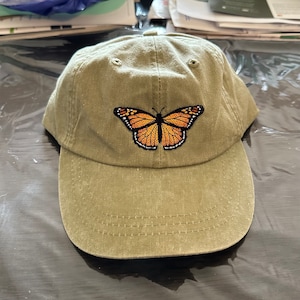 Monarch Butterfly Embroidered Hat, Baseball Cap, Sun Cap, Garden Cap ...
