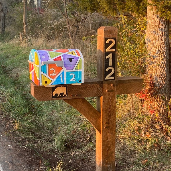 Country Mailbox Post Custom Handmade Rough Sawn Cedar - Product Skus ...