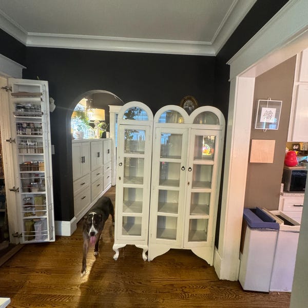 SOLD OUT Arched Black Curio China Display Cabinet Wood Glass Matching ...