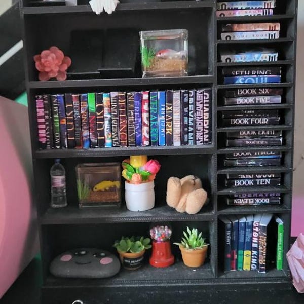 Mini Bookcase With 96 Mini Books - Etsy