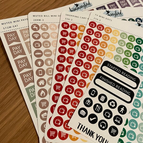 Rubbish Bin Mini Dots / Small Circle Stickers 223 Planner Stickers for ...