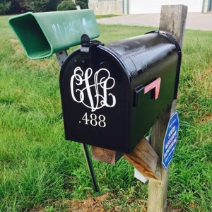 Mailbox Vinyl Decal Custom Personalized Monogram Address Mailbox Front ...