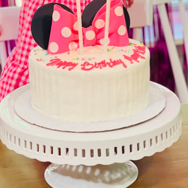Edible Fondant Bow and Ears Cake Topper - Hot Pink - Etsy