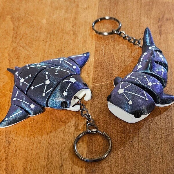 Whale Shark Constellation Keychain - 3D Printed Galaxy-themed Accessory ...