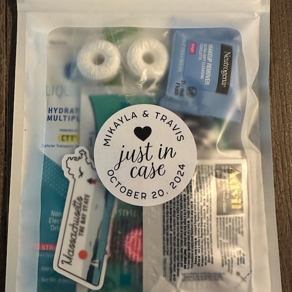 Wedding Favor Kits - Personalized Stickers With Optional Bags, Just in ...