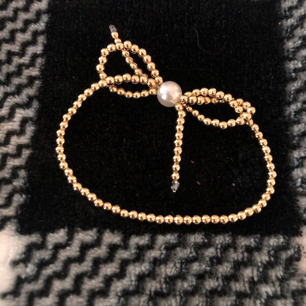 Beaded Bow Bracelet - Etsy