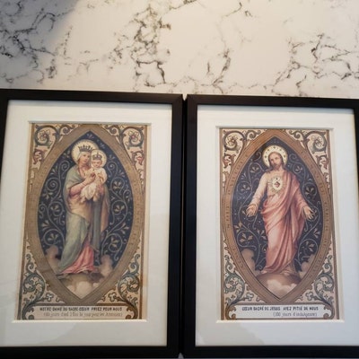 Our Lady of the Sacred Heart Based on a Vintage French Holy Card ...