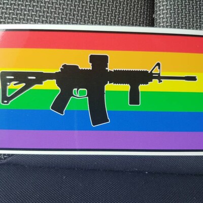 AR-15 Defend Equality LGBTQ Gay Pride Flag and Rifle Decal/sticker - Etsy