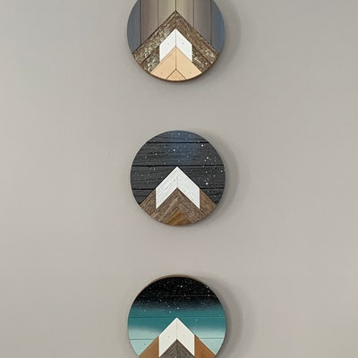 Geometric Wood Sign Wooden Wall Art Wood Mosaic Wall Art - Etsy