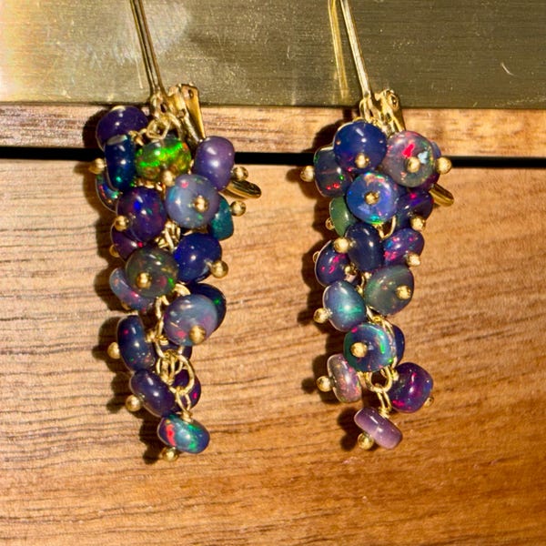 4 Octagon Fire Opal Stone Charm Hand Knotted Thread Bracelet, Handmade ...
