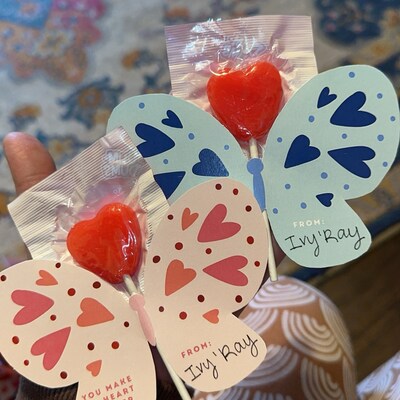 Kids Classroom Valentine: Butterfly Valentine, Lollipop Valentine ...