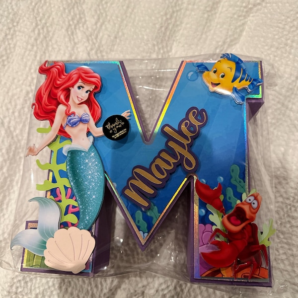 Little Mermaid 3D Letter, Little Mermaid Birthday Party Decorations ...