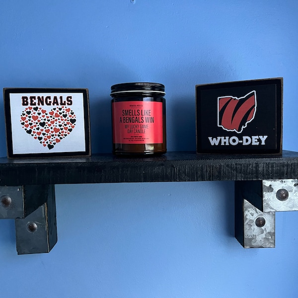 Cincinnati Bengals Decor, Fall Decor, Football Sign, Tiered Tray Decor ...