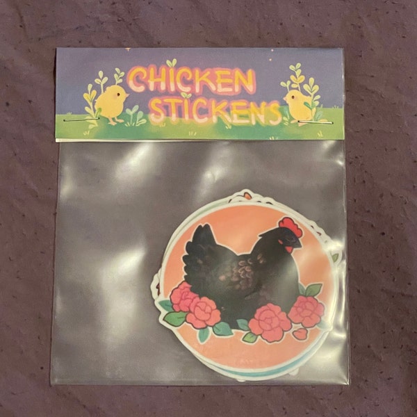 Floral Chicken Sticker Set - Etsy