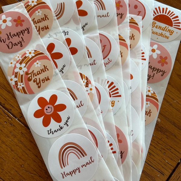 2" Fun Roll Thank You Stickers,small Business Stickers,round Thank You ...