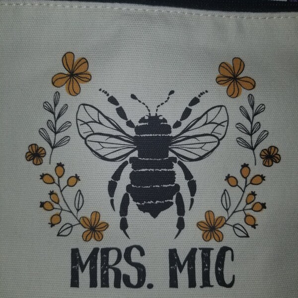 Personalized Makeup Bag, Bee Makeup Bag, Honey Bee Makeup Bag, Bridal ...