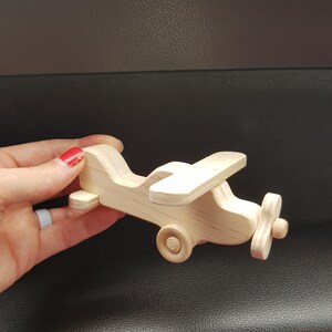 Toy Wood High Wing Airplane Natural Wood Eco-friendly - Etsy