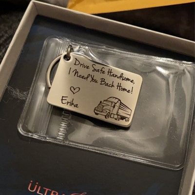 Drive Safe Keychain, Truck Driver Keychain, Custom Trucker Keychain ...