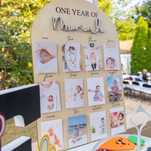 One Year of Birthday Photo Board Party Supplies Wood - Etsy