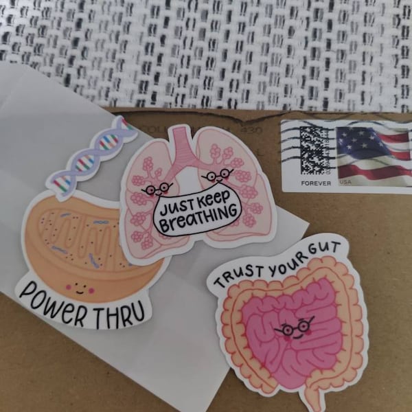 Lungs Just Keep Breathing Sticker, Encouraging Gift, Funny Medical ...