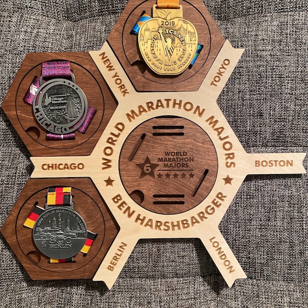 World Marathon Majors Finisher Medal Display Holder - Six Star ...