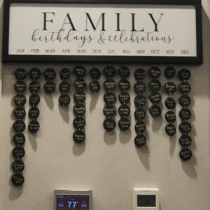 Family Birthday Board Family Birthdays and Celebrations - Etsy