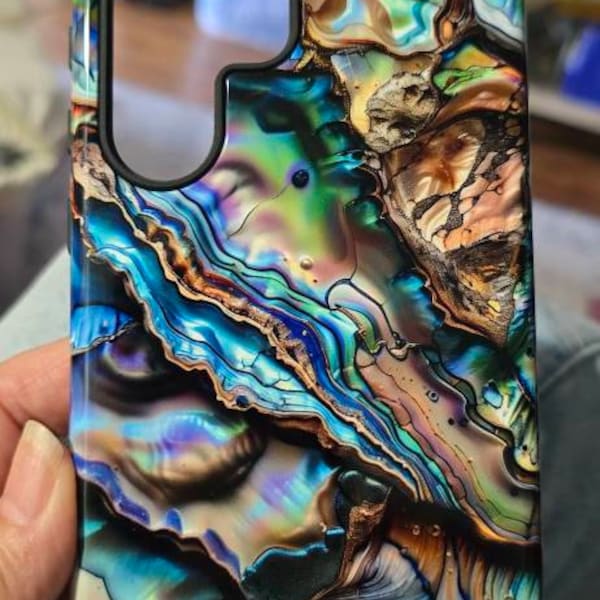 Blue Abalone Mollusk Shell Tough Phone Case Pearlescence Nautical Cover ...