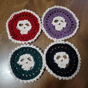 Crochet Pattern Mr Bones Skull Coaster Digital PDF - Etsy