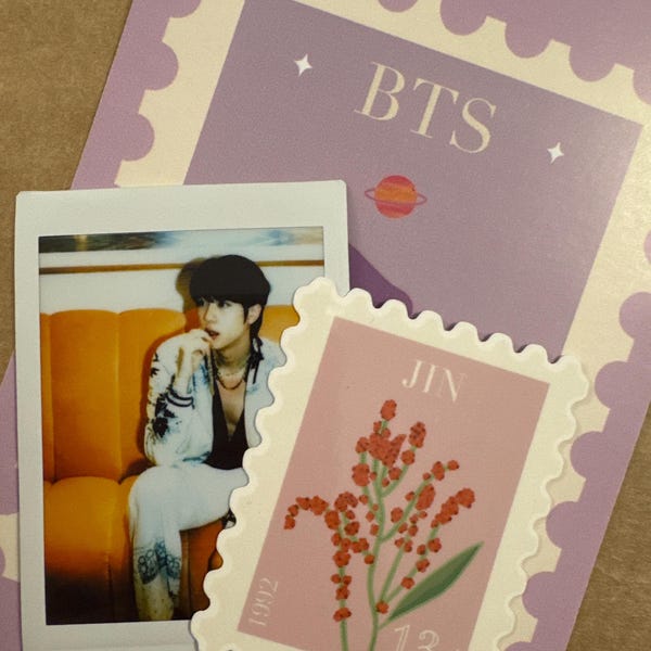 BTS Birth Flower Stamp Sticker | OT7, Namjoon, RM, Jin, Suga, Yoongi ...