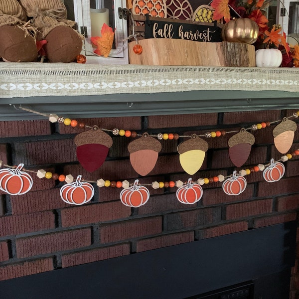 Acorn Banner SVG, Banner Laser Cut File, Thanksgiving Laser Cut File ...