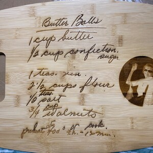 Custom Laser Engraved Cutting Board With a Handwritten Recipe and ...