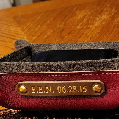 7th Year Wedding Anniversary Wool Copper Gift, Personalized Leather ...