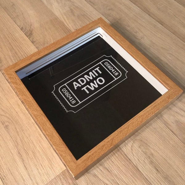 Ticket Memory Box Frame for Tickets Personalised Admit One Admit Two ...