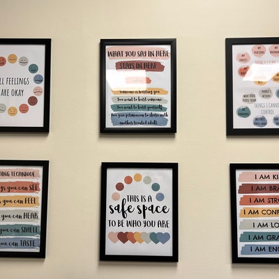 Set of 8 Counseling Posters Office Decor School Psychologist Wall Art ...
