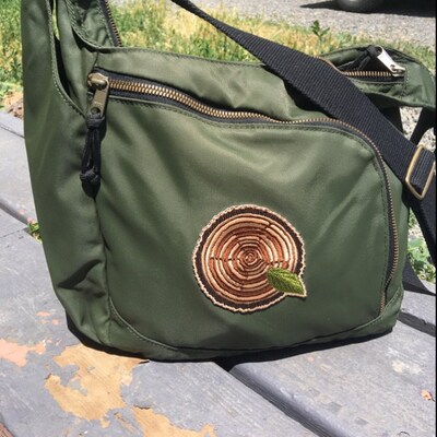 Stump, Tree, Wood, Nature Patch, Outdoor Patch, Hiking Patch, Embroidered Patch, Wilderness ...