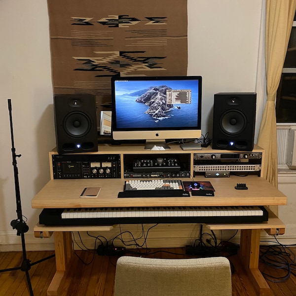 Solid Sit-stand Walnut Studio Desk (customizable) - Etsy