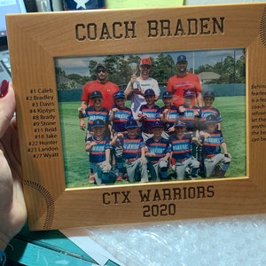 Baseball Coach Picture Frame, Engraved Coach Gift, Baseball Coach Gift ...