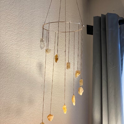 The Rustic Ombre Crystal Mobile Raw Natural Crystals - Etsy