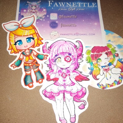 Vocaloid Rin and Len Holographic and Vinyl Stickers weatherproof Die ...