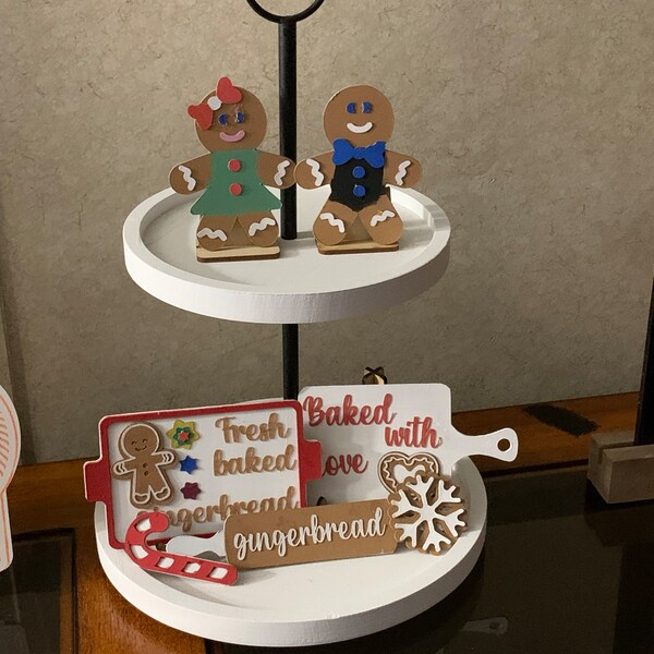 Christmas Tiered Tray Svg Bundle, Gingerbread Cookie Laser Svg ...