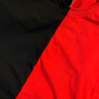 Black and White Adult Split Tee Two-toned Shirt Two-colored Shirt Half ...