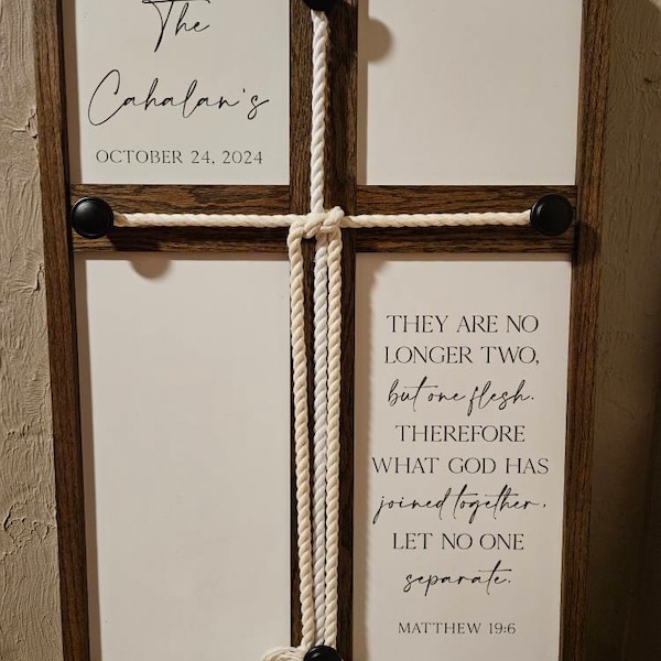 A Cord of Three Strands Unity Ceremony Braided Cord Cross Sign With ...