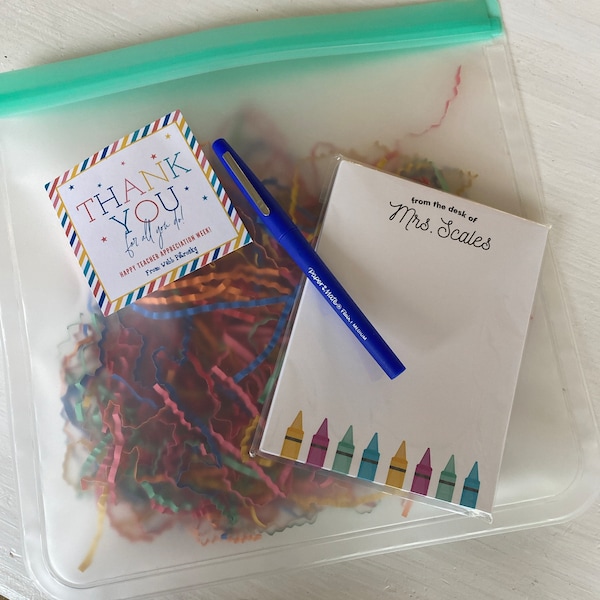 Personalized Notepad With for Art Teacher, Custom Notepad With Crayons ...