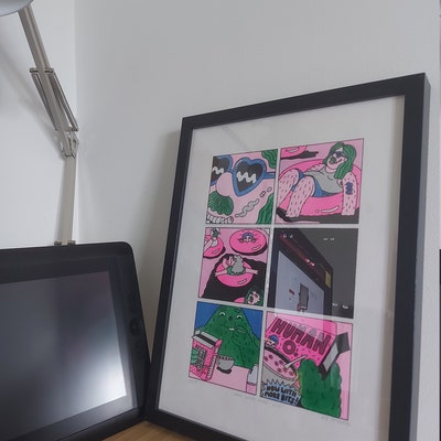 Risograph Mini Print // 3 Colour // SUN - Etsy