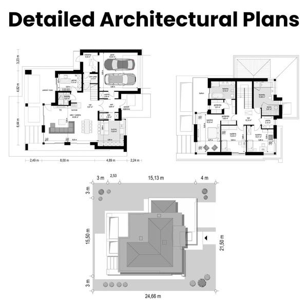 Tiny House Plan Twin A-frame Cabin DIY Plans 8m X 18m - Modern Floor ...