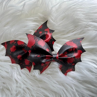 Classic Bat Pinch Hair Bow SVG Halloween Bow Template Bat Wings Bow SVG ...