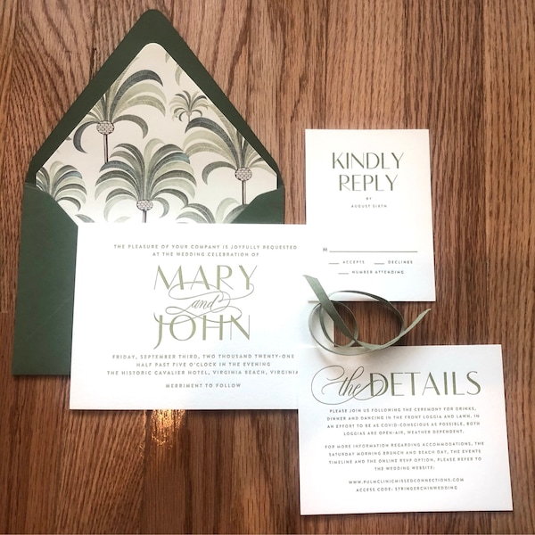 Letterpress Navy Blue Wedding Invitation, Modern Statement Letterpress ...