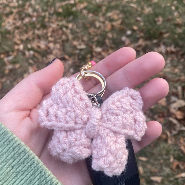Crochet Bow Keychain - Etsy