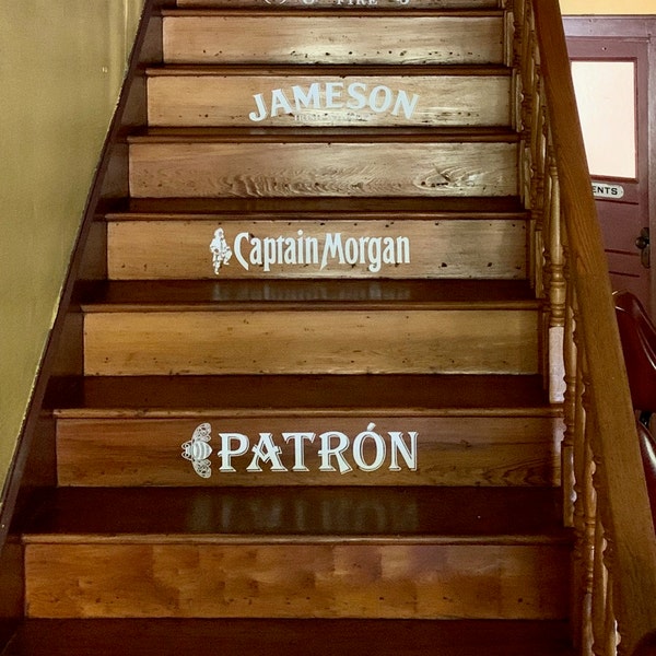 Stair Decals, Liquor Stair Risers, Bar Wall Border, Bar Stickers ...