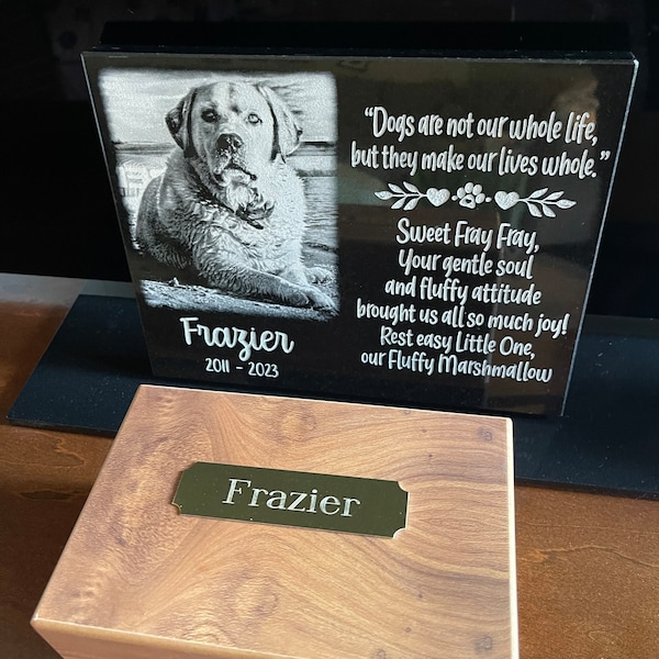 Dog Memorial Plaque Paw Print Rainbow Bridge Poem Pet Memorial Plaque ...